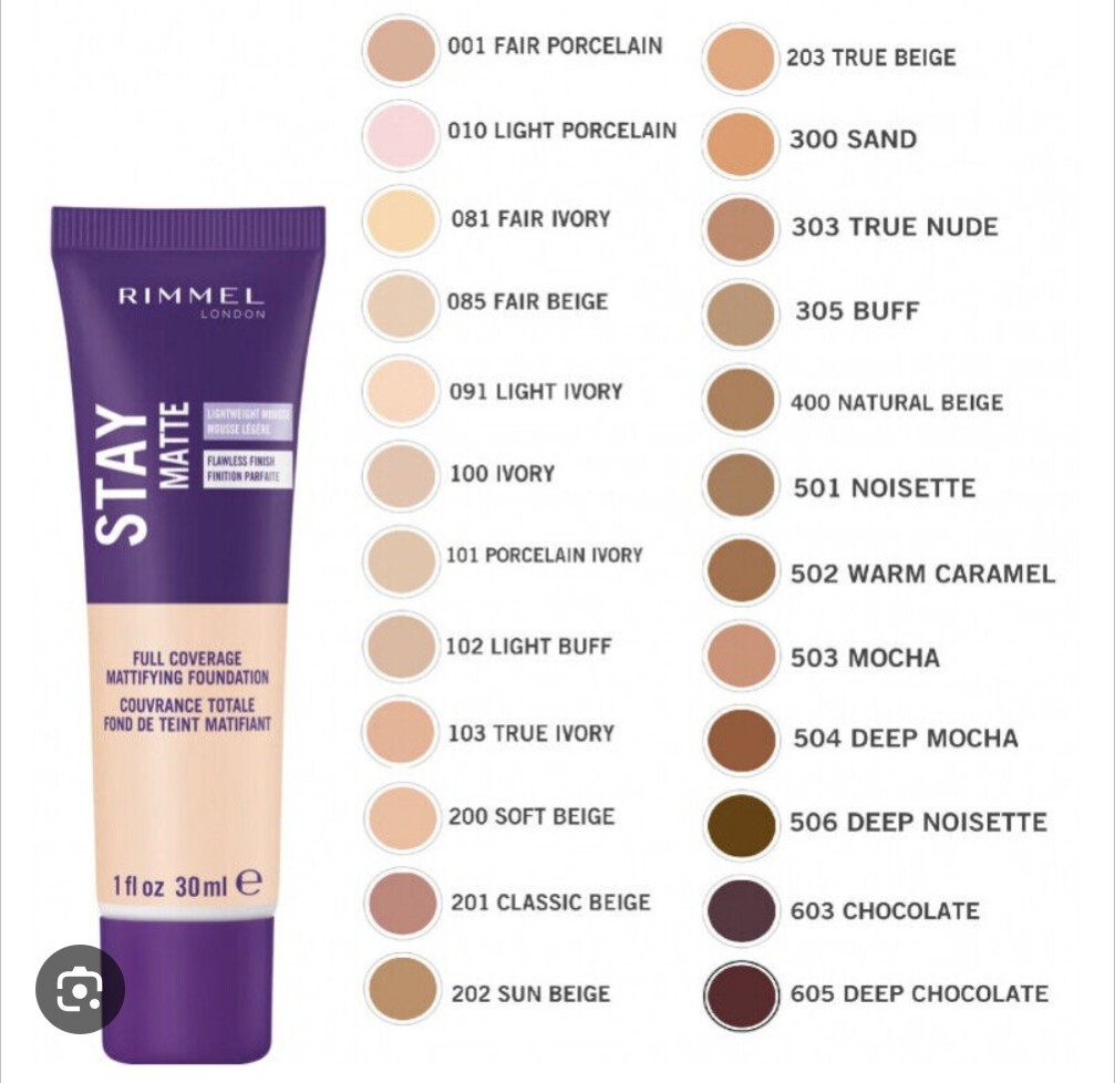 Rimmel Stay Matte Foundation Rimmel London Stay Matte Liquid Mousse