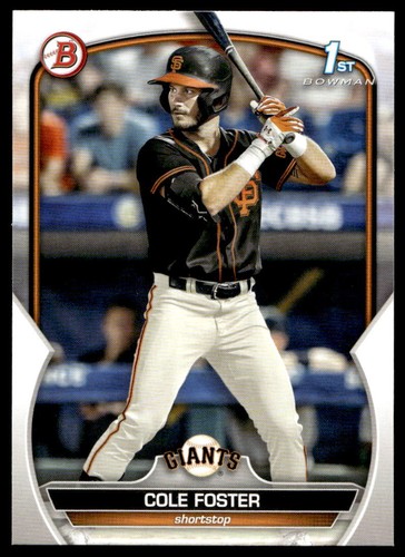 Cole Foster 2023 Bowman Draft BD-128 San Francisco Giants Baseball Card ...