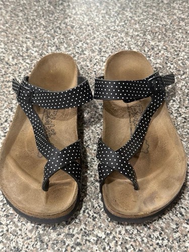 Birkenstock Birki’s Polka Dot Leather Toe Loop Sandals Women's Sz 36 W6 ...