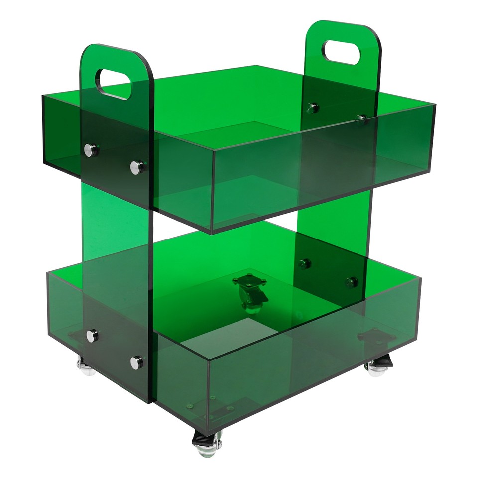 Acrylic Rolling Cart with Wheels Mobile Storage Organizer Green Bedside ...