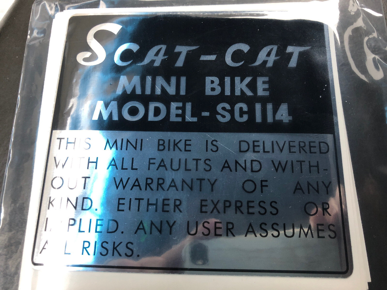 Scat-Cat Model SC114 Vintage Mini Bike Black Chrome mini bike decal 1 ...