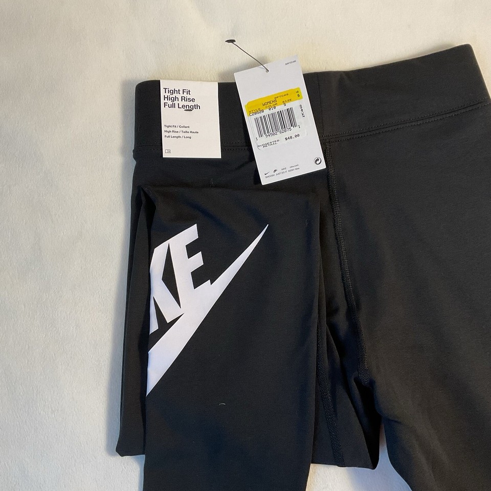 Nike Tight Fit High Rise Full Length Leggings CZ8528-010 Black-White ...