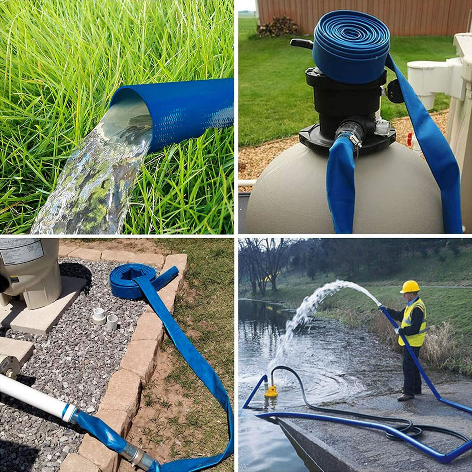 PVC Layflat Hose Pipes Water Delivery Discharge Irrigation Lay Flat 6 ...
