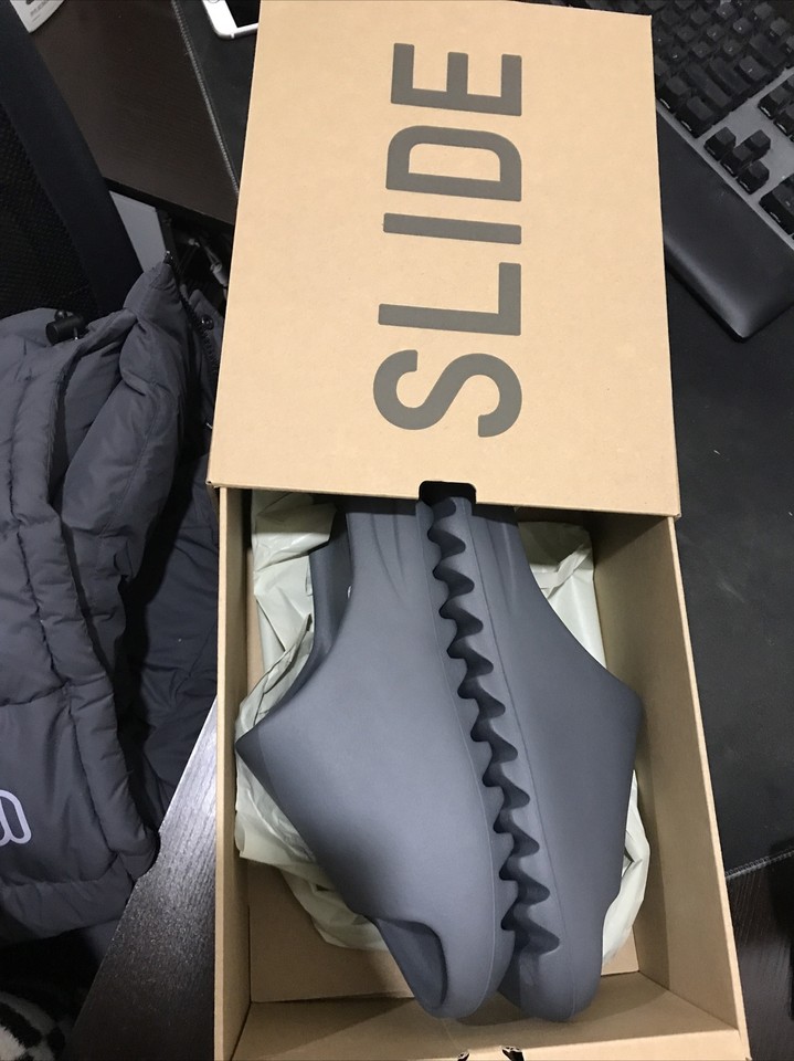 NEW - Adidas Yeezy Slide Slate Grey ID2350 Men's Size 11 | eBay