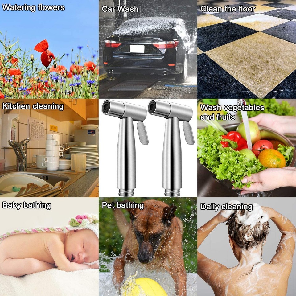 Stainless Steel Toilet Bidet Spray Handheld Shattaf Bathroom Sprayer ...