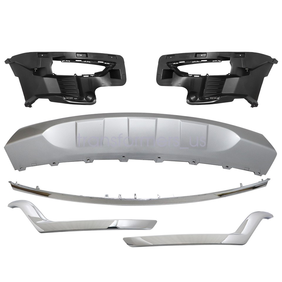 6Pcs Front Lower Bumper Trim Moldings Kit Chrome For Ford Explorer 2018 ...