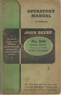 John Deere No. F100-H Series Field Conditioners Operator's Manual OM ...