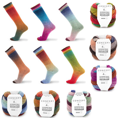 Concept by Katia SYMMETRIC SOCKS & More DEGRADÉ Non Mulesing Wool 4fach ...
