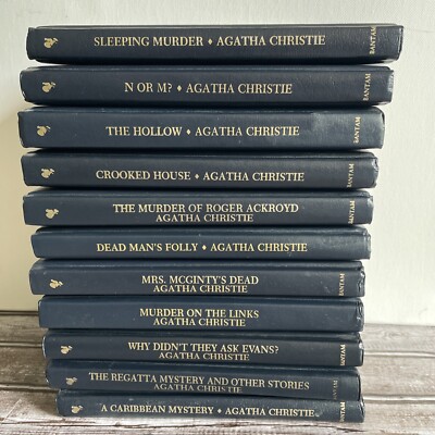 Lot 11 AGATHA CHRISTIE Books Mystery Collection Leatherette Faux ...