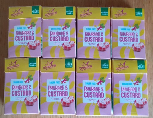 Dominion Sugar Free Sweets. Rhubarb And Custard Flavour, 44g Sealed. X ...