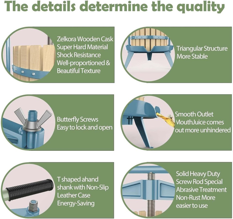 SQUEEZE master 12L/18L T Handle Fruit Apple Wine Cider Press Blue | eBay