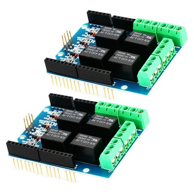 2PC Four Channel Relay Shield 5V 4 Channel Relay Shield Module For ...