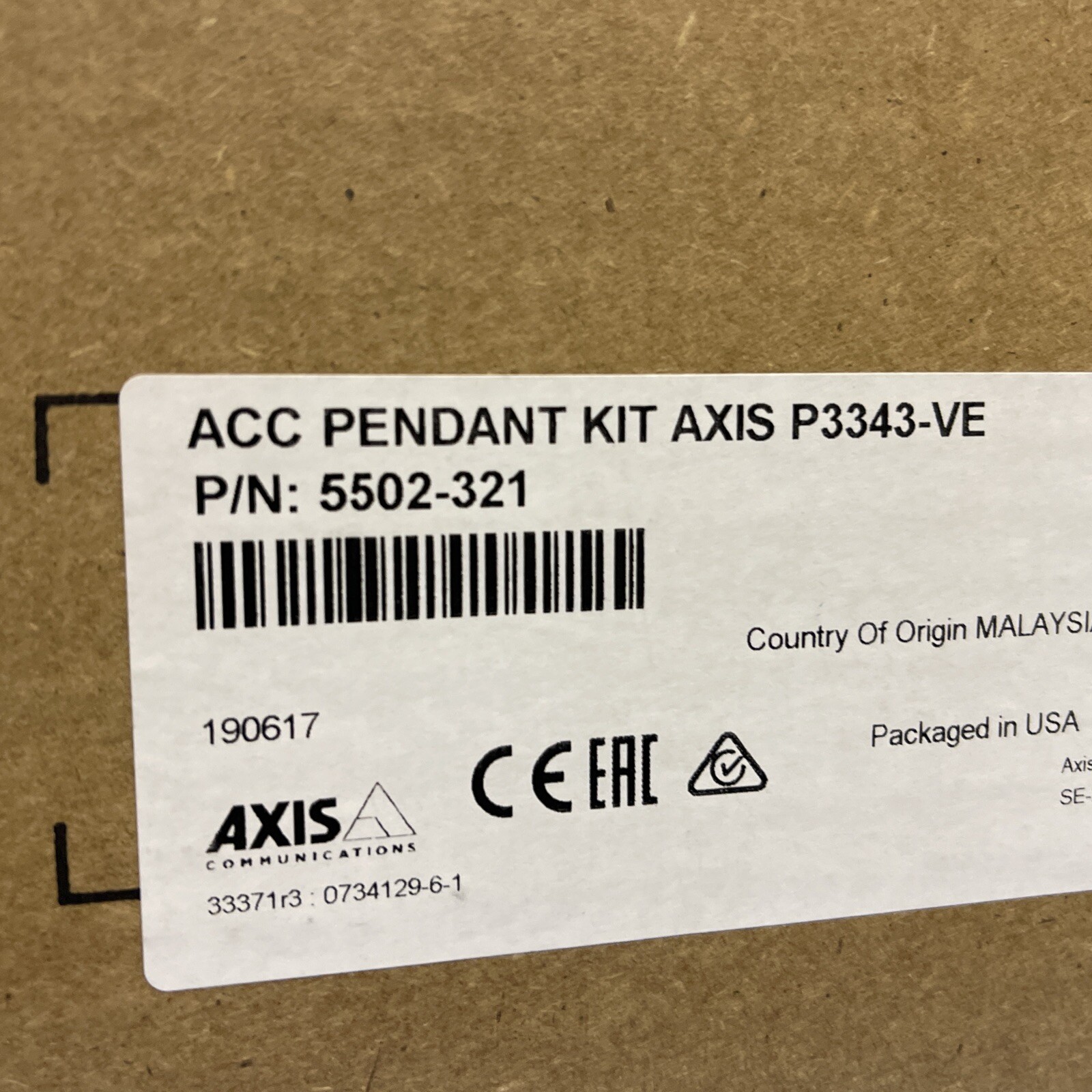 Axis Communication Inc P33 Ve Series Pendant Kit for sale online | eBay