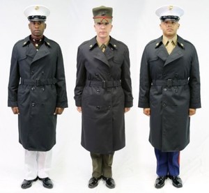 Military Dress Uniform Black Trench Overcoat All Weather ASU Coat ...