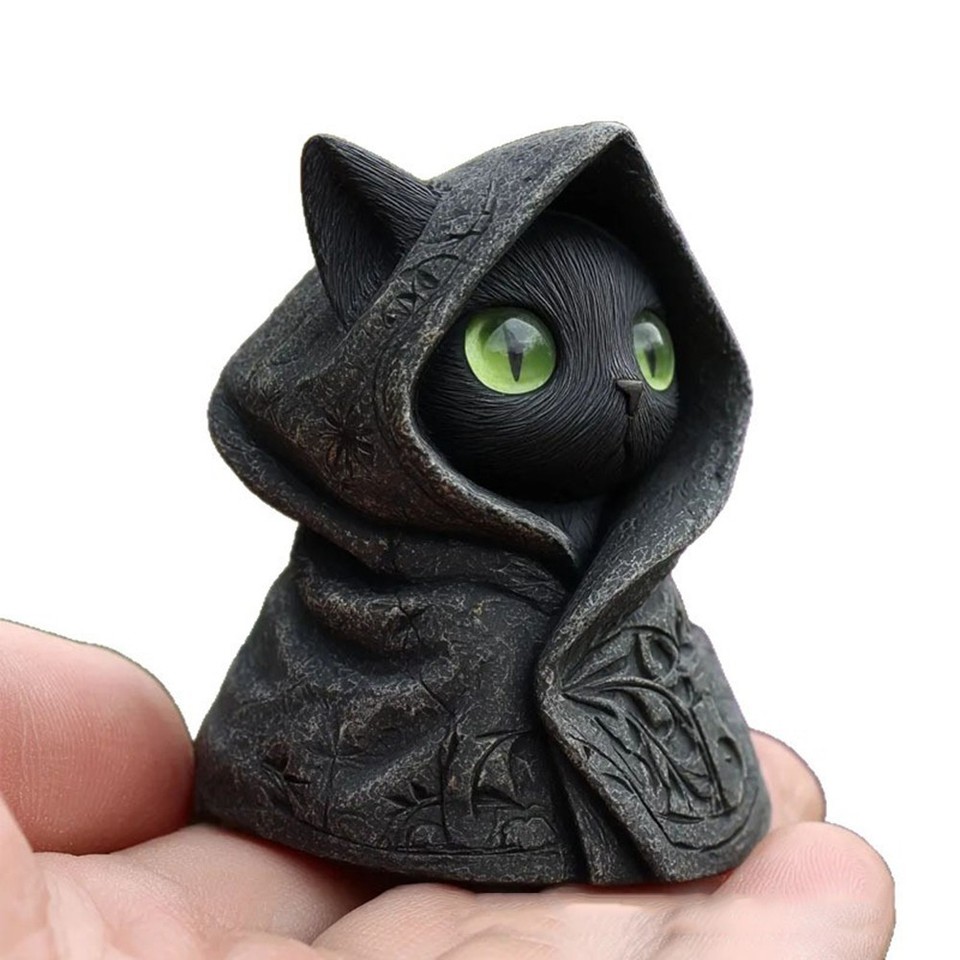 Gothic Home Decor Gothic Cat Statue Meditation Space Decor For Cat ...