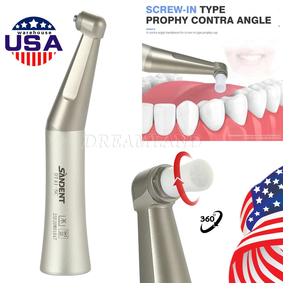 SANDENT Dental 4:1 Prophylaxis Prophy Contra Angle Handpiece Screw in ...