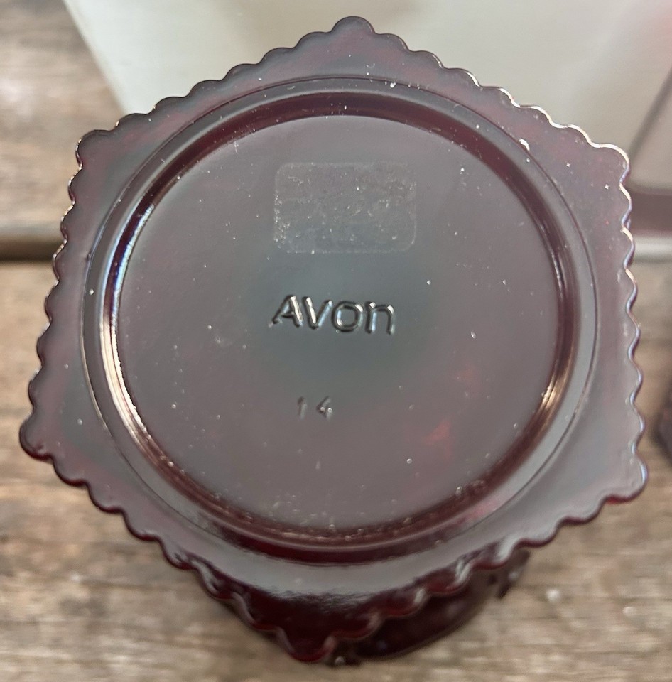 Vintage Pair Of Avon “Cape Cod” Ruby Red Pressed Glass Water Goblets W ...