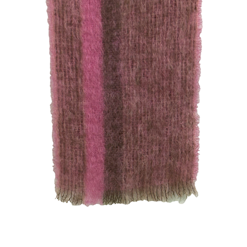 Vintage Stix Baer & Fuller Scarf Mohar Wool Knit Pink Stripe Made in ...