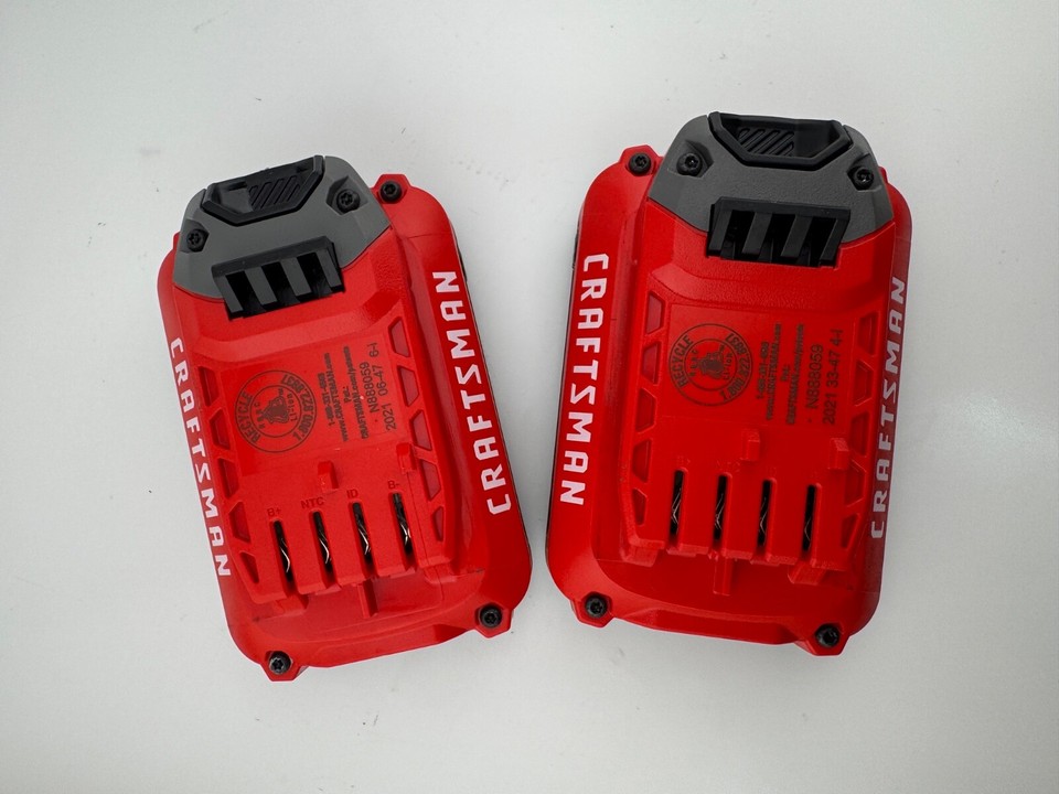 [2-PACK] GENUINE CRAFTSMAN [CMCB202] 20V MAX 2.0AH RECHARGEABLE BATTERY ...