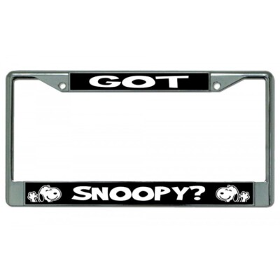 GOT SNOOPY USA MADE CHROME LICENSE PLATE FRAME | eBay