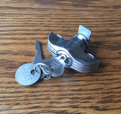 1937 Ford GLOVE BOX LOCK w/HURD KEYS vtg 1930s NOS dash knob handle | eBay