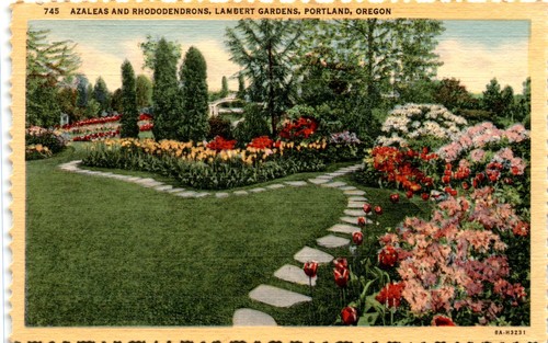 Lambert Gardens Postcard: Beautiful Springtime Garden in Portland | eBay