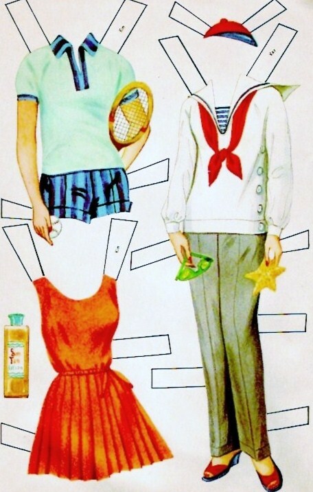 VINTAGE UNCUT 1960 TEEN TIME KIM & KAY PAPER DOLLS~#1 TOP REPRODUCTION ...