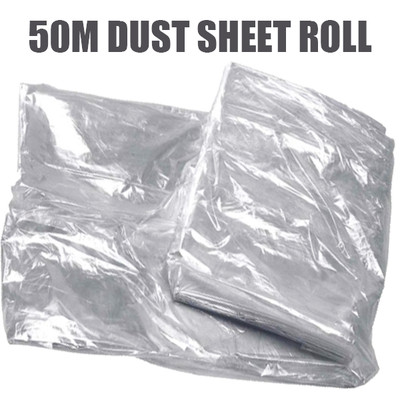 HUGE Polythene DUST ROLL Sheet 2M X 50M Cover Strong Decorating Plastic ...