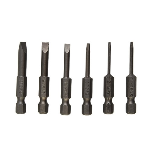 1/4in Hex Shank Slotted Tip Screwdriver Bit 2.0-6.0mm 50mm Head ...