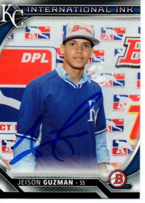 Jeison Guzman Kansas City Royals 2016 Bowman International Ink Signed ...