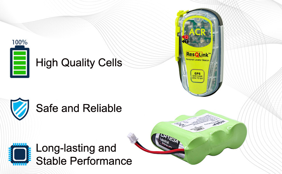 HQRP 9V Battery for ACR Resqlink Personal Locator Beacon, Model PLB-375 ...