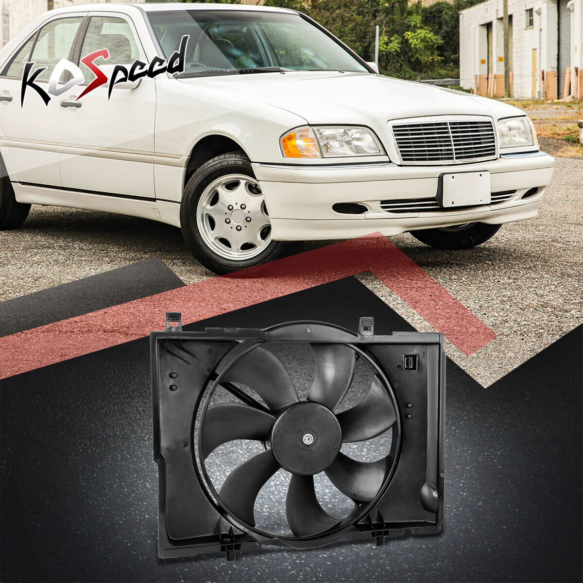 Radiator Cooling Fan Assembly for 99-00 Mercedes-Benz C280 CLK320 2.8L ...