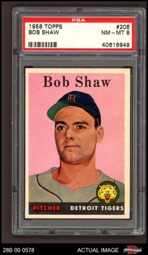 1958 Topps #206 Bob Shaw Tigers PSA 8 - NM/MT | eBay