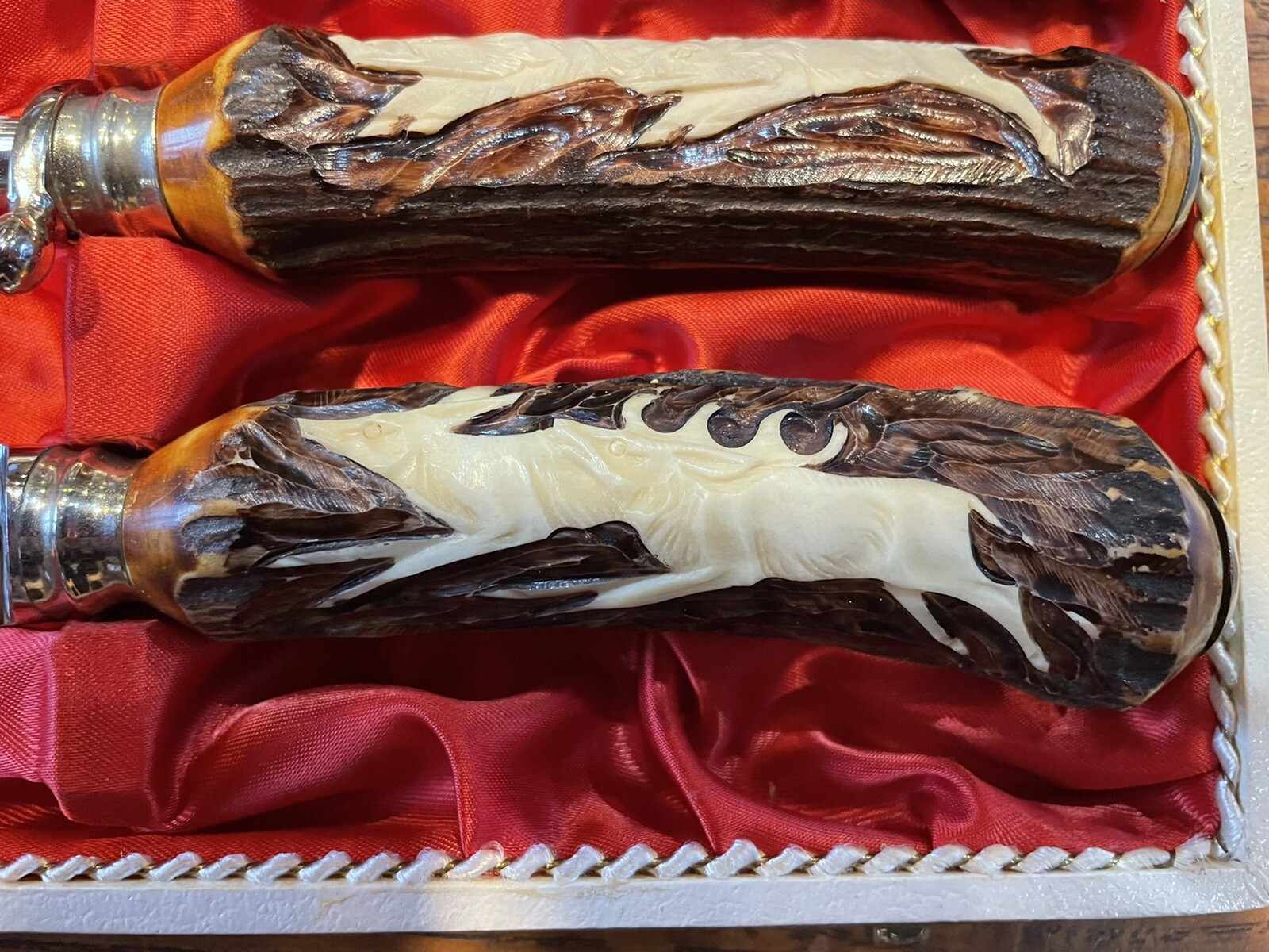 Vintage Anton Wingen Jr. Solingen 3 Pc Carving Set w/Box Germany Antler ...