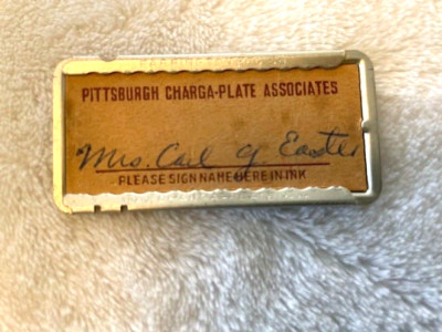 Vintage Charga-Plate Credit Card Plate w/ Case Pittsburgh PA ...