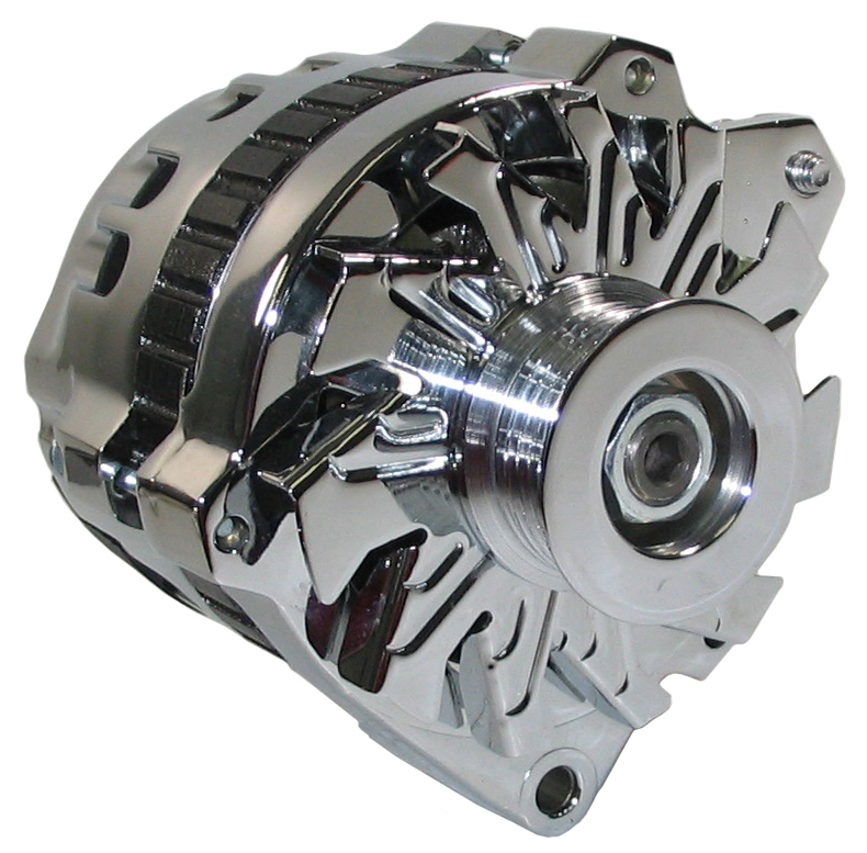 NEW POWERMASTER ALTERNATOR,CHROME,CS130 E,OFFSET RIGHT MOUNT,105AMP ...