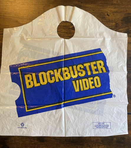 Vintage Blockbuster Video Plastic Tote Bag Movie Film Entertainment ...