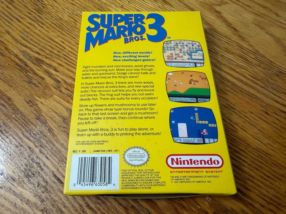 oval seal Super Mario Bros. 3 complete in box nintendo nes game nr-MINT ...