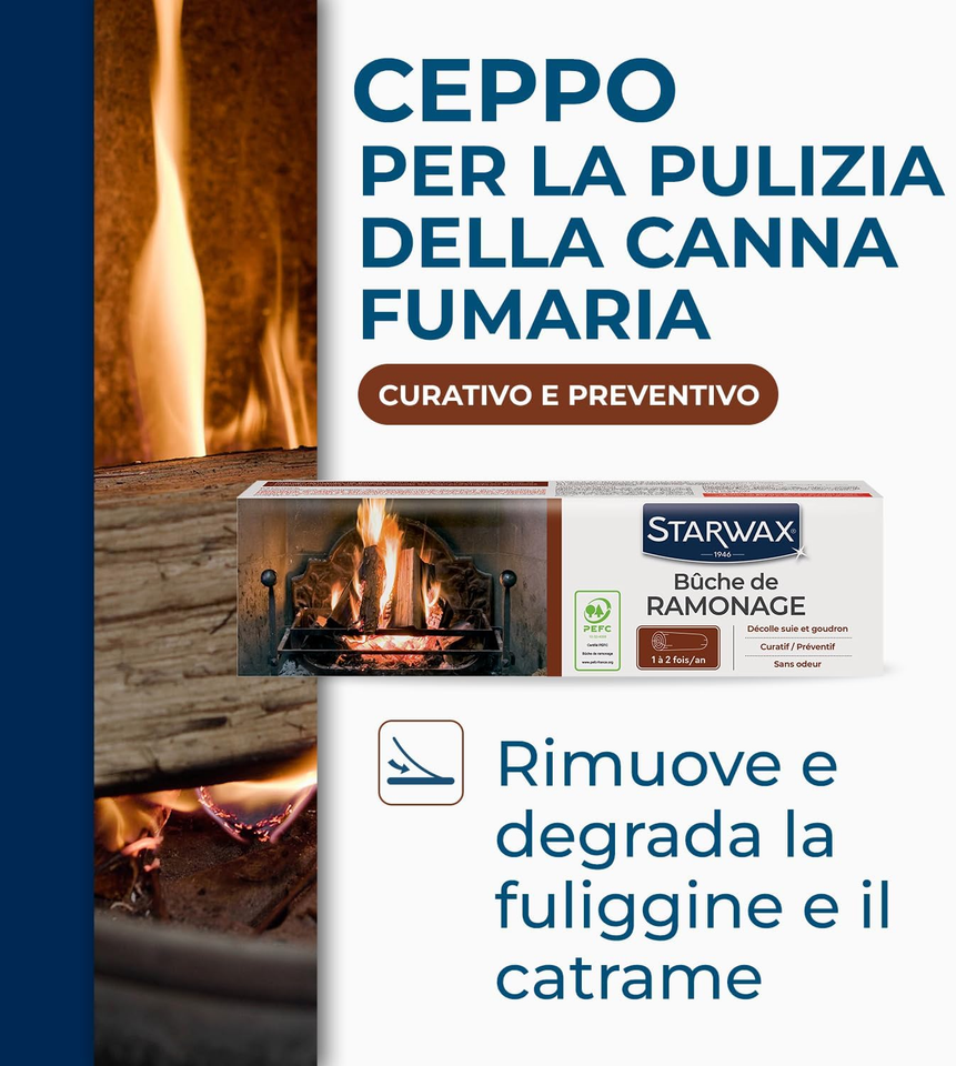 Ceppo Spazzacamino – Elimina Fuliggine E Catrame – Formula Brevettata ...