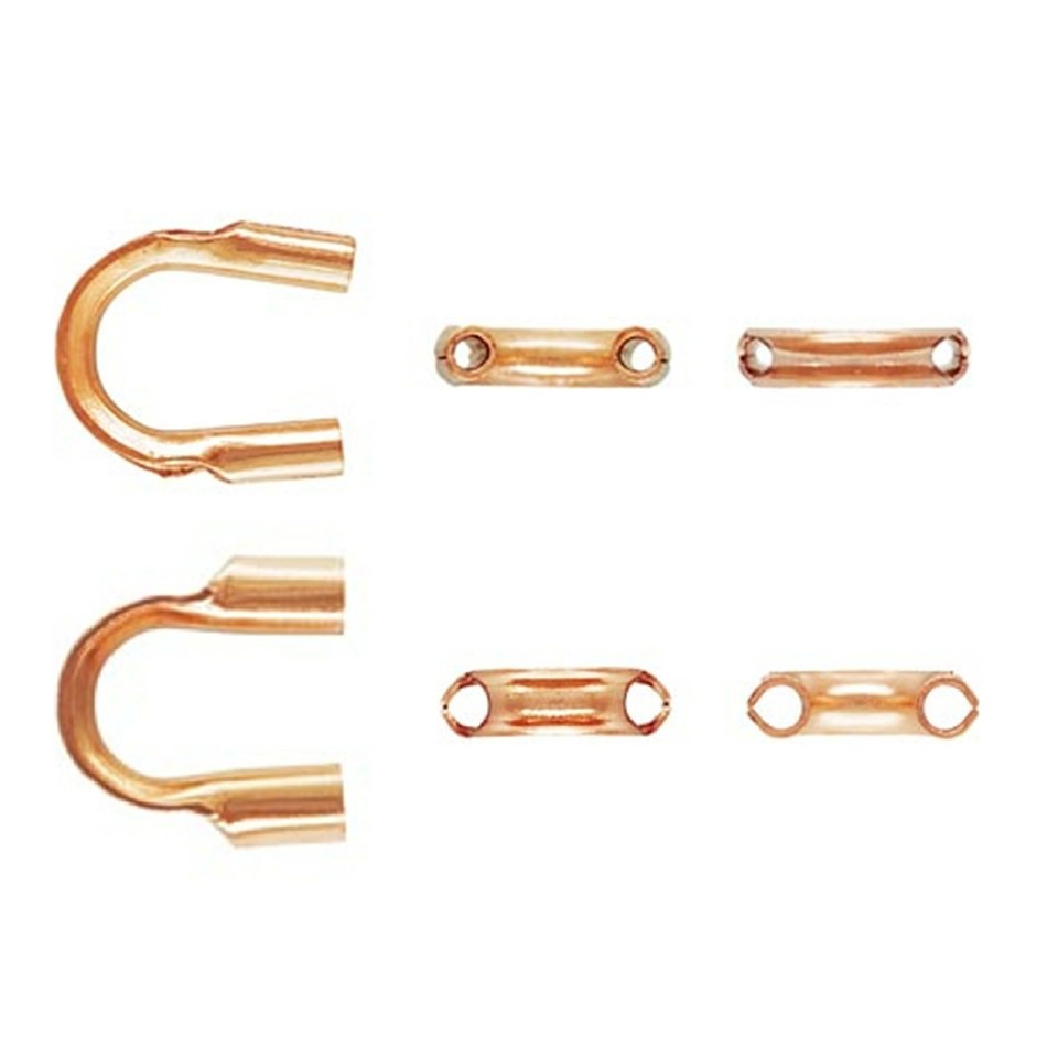 30pcs 14K Rose Gold Filled Cable Thimble Rose Gold Wire Saver Guardian ...