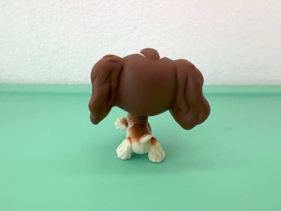 Littlest Pet Shop Dog Cocker Spaniel #156 Green Eyes Paw Up Authentic ...