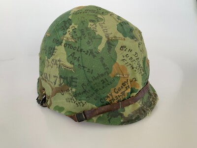 AMAZING Old M1 Helmet Signed Graffity UDT SEAL Marcinko Vietnam ...