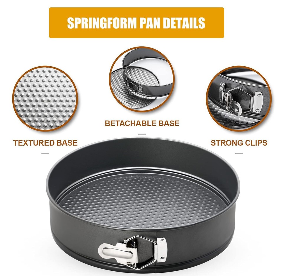 9 Inch Springform Pan Round Cake Baking Pans with Removable Bottom ...