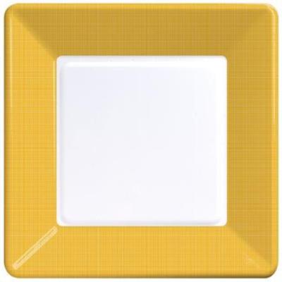 School Bus Yellow Textured Square Paper Plates 9 Inch 12 Per Pack ...