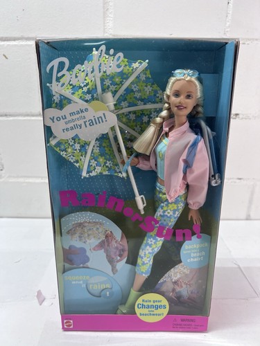 Rare Rain Or Sun! Barbie 2000 Playline Doll "U Make Umbrella Really ...