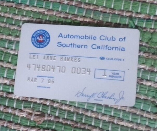 AAA Automobile Club Southern California CA Membership Plastic Card ...