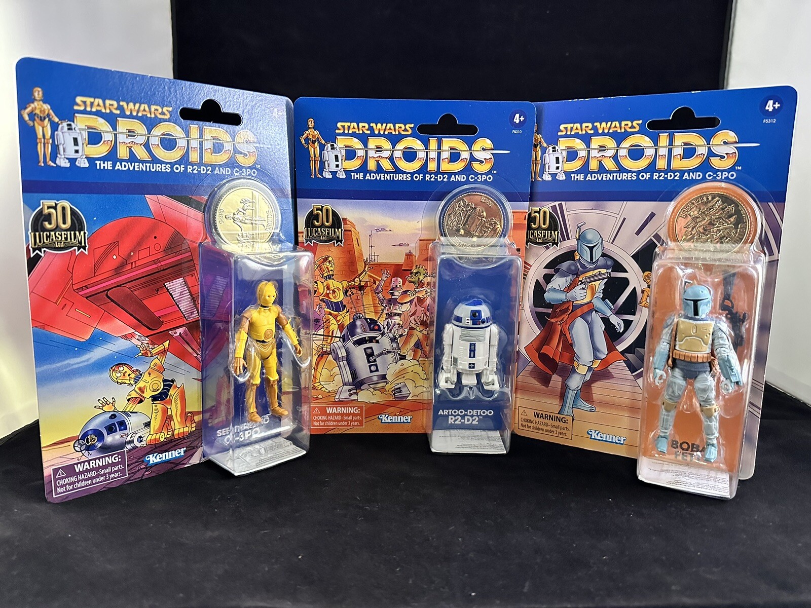 Hasbro Star Wars Vintage Collection Droids Boba Fett, C-3PO, R2-D2 Set ...