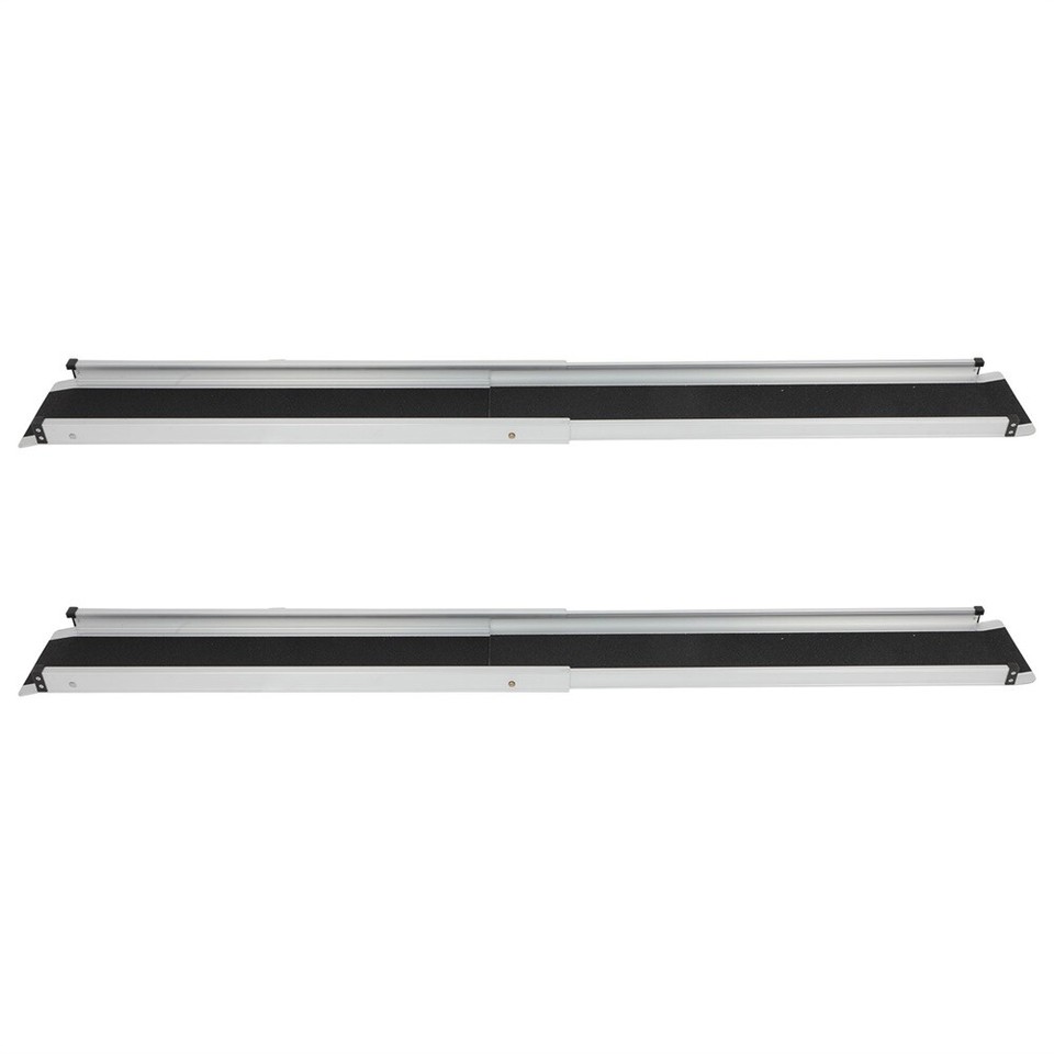 3.5-6FT Aluminum Adjustable Non-skid Loading Wheelchair Telescoping ...