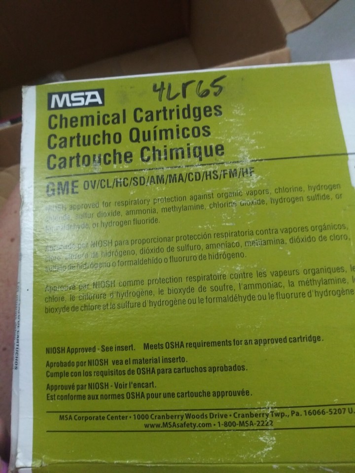 Box Of 8 MSA Multi Gas Chemical Cartridges 492790 Comfo Respirator GME ...