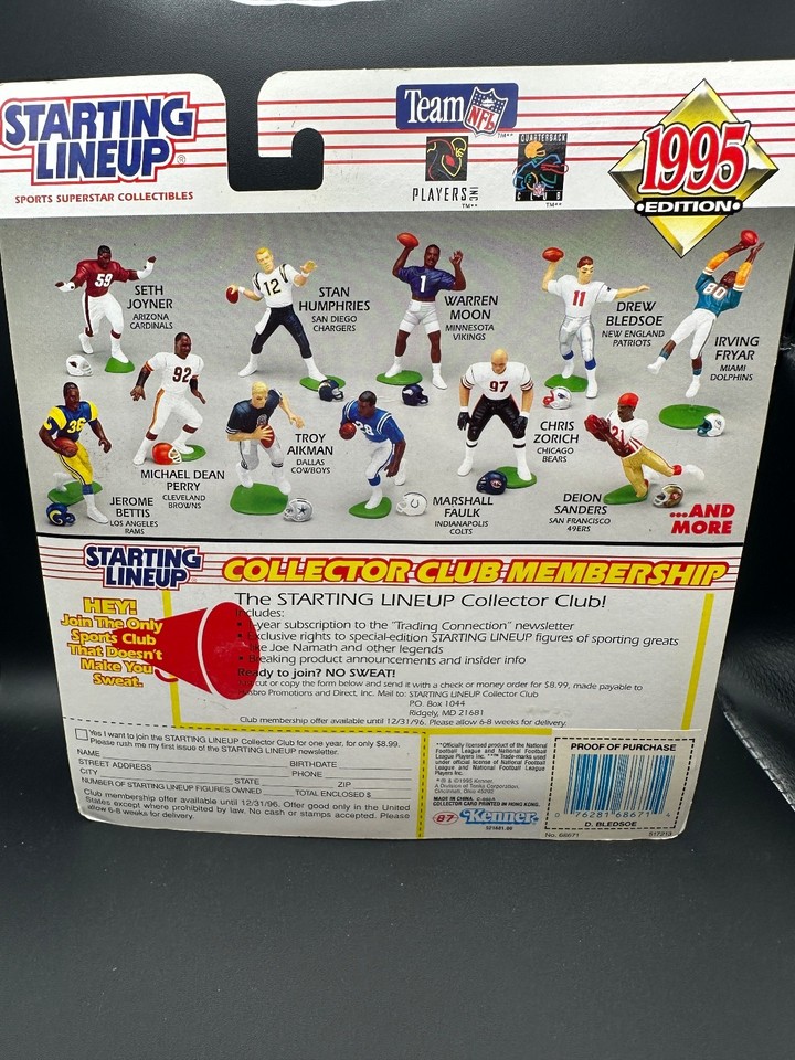 STARTING LINEUP FIGURE DREW BLEDSOE PATRIOTS 1995 SEALED | eBay